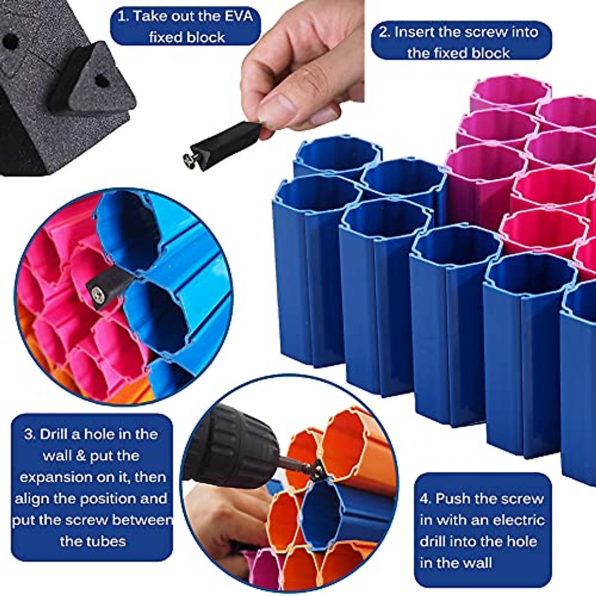 WHITEMOON Craft Paint Organizer for Acrylic Painting, Stand & Wall Mounted Acrylic Paint Storage Holder, 2 oz Paint Bottles Storage (26 Pack)