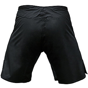 Meister Elite Flex Fighter Board Shorts for MMA Training and Gym Workouts - Blank No Logo - Black - XXX-Large (40-41)
