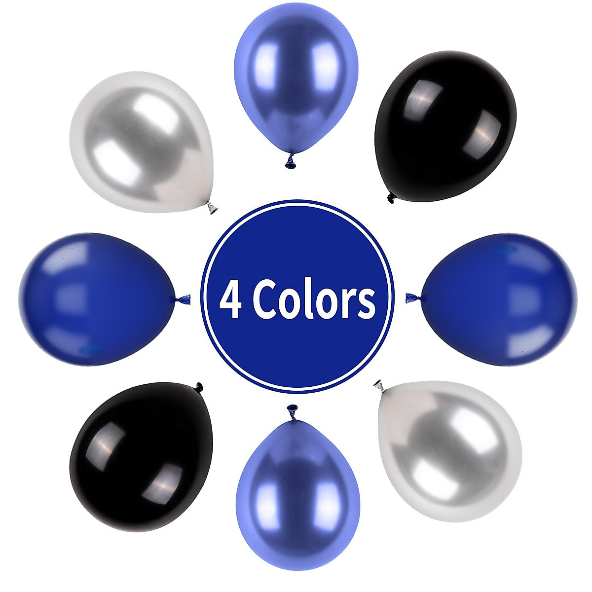 Blue and Black Balloons, Navy Blue and Silver Balloons Metallic Silver Dark Blue Balloons Black and Silver Latex Balloons Black Blue Balloons for Kids Adults Birthday Space Party Wedding Baby Shower