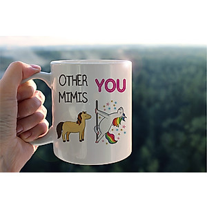 kunlisa Best Mimi Mug Cup,Other Mimis VS You Cute Unicorn Ceramic Mug-11oz Coffee Milk Tea Mug Cup,Grandmother Grandma Mimi Birthday Mother's Day Gifts From Grandson Granddaughter