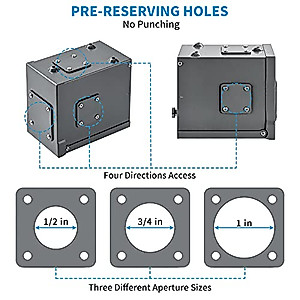 30 Amp Power Inlet Box, Briidea NEMA 3R Generator Inlet Box with 5 Preserved Holes, NEMA L14-30P, 125/250 Volt, 7500 Watts Generator Transfer Switch, Weatherproof for Outdoor Use