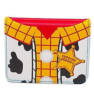 Disney Wallet, ID Fold Over Snap, Pixar, Toy Story Woody Character Close Up Full Color, Vegan Leather