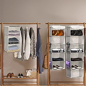 Simple Houseware 5 Shelves Hanging Closet Organizer, Gray