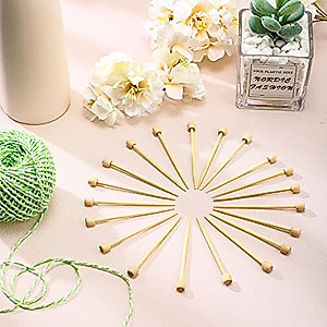 20 Pieces Bamboo Marking Pins Smooth Single Pointed Knitting Needles 2.75 Inch Long Marking Pins Knitting Accessories Crochet Supplies for Beginners DIY Craft Making, Mini Size