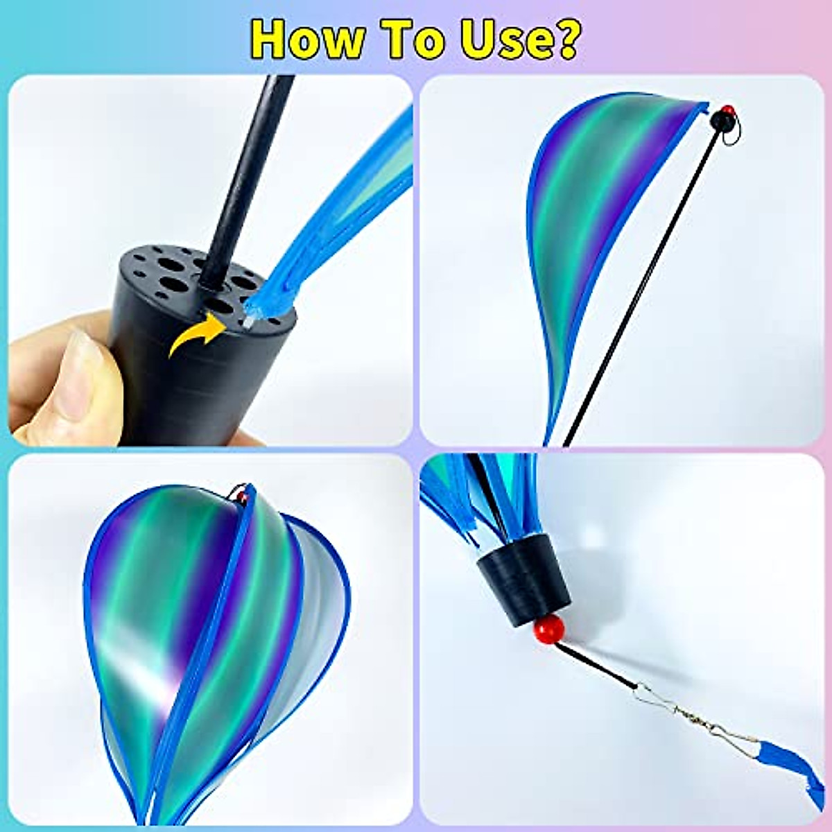 4PCS Outdoor Hot Air Balloon Wind Spinners - Yard & Garden Decor