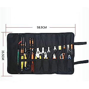 Chef Knife Bag Roll Bag Carry Case Bag Kitchen Cooking Portable 22 Pockets (Black)