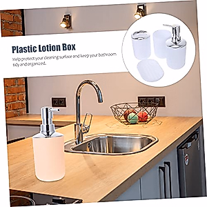 BETOOKY 1 Set Bathroom Set Hand Wash Dispenser Apothecary Storage Jar New Apartment Essentials Foaming Soap Dispenser Bathroom Décor Accessories Soap Dish Black Necessity Bohemian Plastic