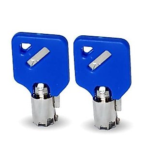 Craftsman Gladiator GargeWorks Toolbox Tool Chest Tool Box, 2 F21 Replacement Keys with Blue Covers (F21), 2 F21 Keys (F21), New and Replaceable Keys, Fits Craftsman Gladiator GarageWorks (F21)