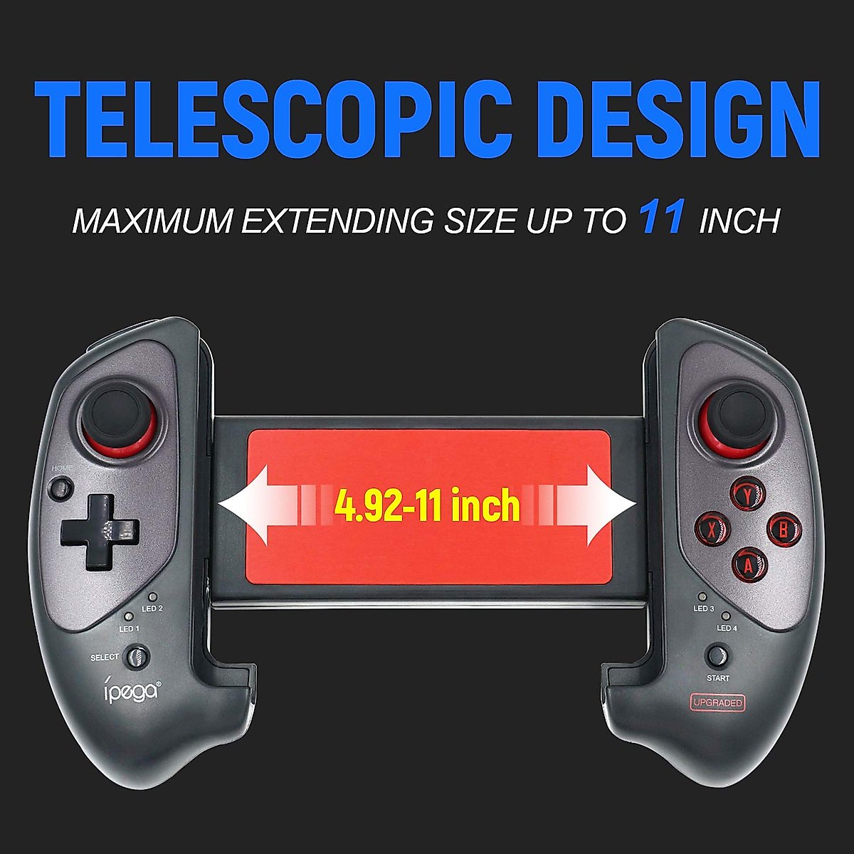 Mcbazel PG-9083s Wireless 3.0 Stretching Extendable Gamepad Telescopic Game Controller Joystick Pad for 5-10 inch Android Smart Phone Tablet Windows PC (NOT for iOS)