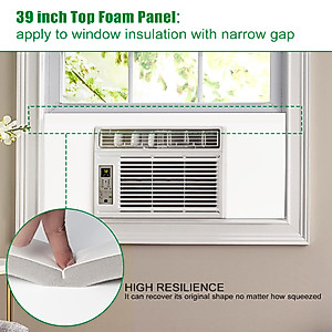 Forestchill Window Air Conditioner Side Insulated Foam Panel, Surround Insulation Panels Cover with Foam Seal Strip for Indoor Window AC Unit for Summer and Winter