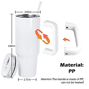 Icesip 12 Pack 40oz Sublimation Tumbler With Handle Double Wall Stainless Steel Insulated Tumblers With Lid Straw Bulk Blanks Cups for Heat Transfer Machine Printing (12 pack white handle)