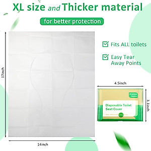 200 Pack Toilet Seat Cover Disposable, Flushable Paper Travel Toilet Seat Cover Portable for Adult and Kids' Potty Training, School, Airplane, Road Trips, Camping and in Public Restrooms
