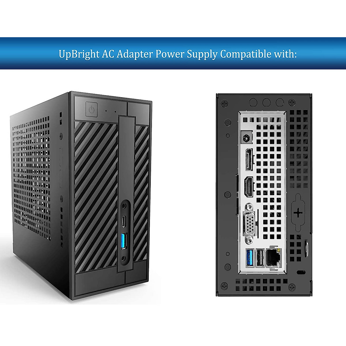 UpBright 19VDC AC Adapter Compatible with ASRock DeskMini 110 110W A300W A300/B/BB/BOX/JP X300 X300W 310 310W H470/B/BB/BOX/JP H470W Desk Mini Desktop Ryzen 120W 19V Power Supply Cord Cable Charger