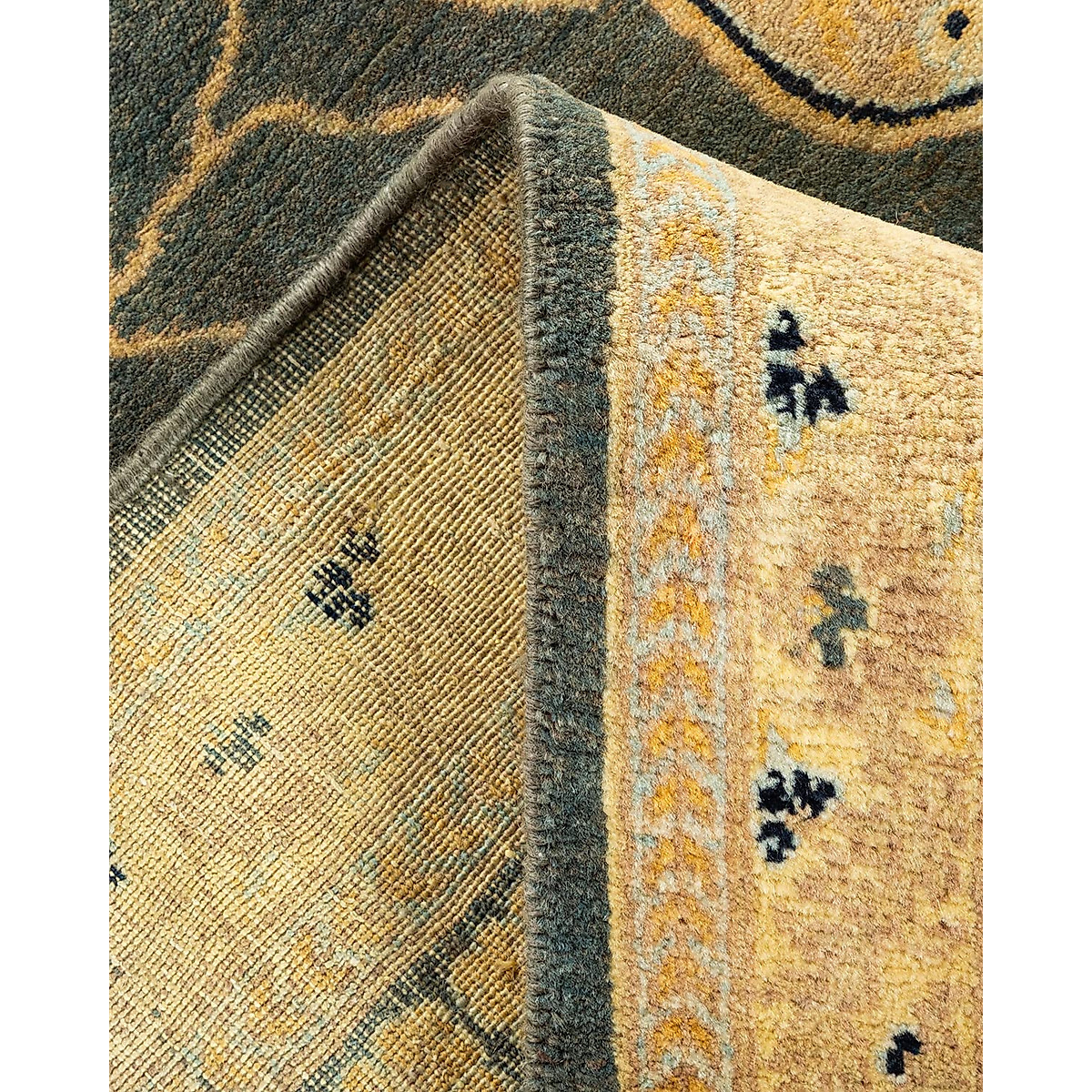 Solo Rugs One of a Kind Hand Knotted Hand Made Wool Traditional Oriental Mogul Gray 8 x 10 Area Rug