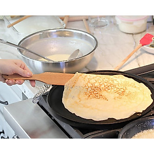 DS. DISTINCTIVE STYLE Crepe Spreader and Crepe Spatula Kit Set of 2 Crepe Tools Wooden Spatula and 4.7-inch T-shaped Tool