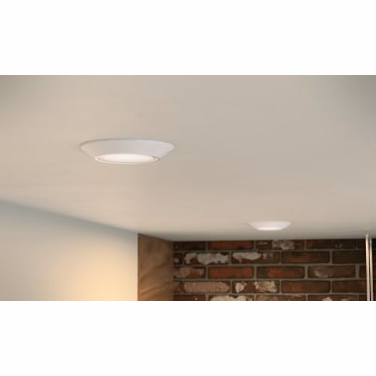 Kichler Horizon LED Downlight in White, 6.4" Flush Mount Interior Dimmable Light, 3000K, Wet Rated Integrated LED, (6.4" W x 1.3" H), 43873WHLED30, White