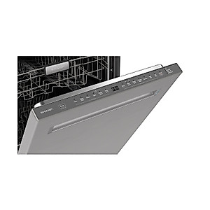 SHARP Smart Dishwasher Works with Alexa. Includes LED Interior lights, Stainless Steel interior, Heated Dry with Fan Assist, Wash Zone cleans half load on either rack, Adjustable Third Rack