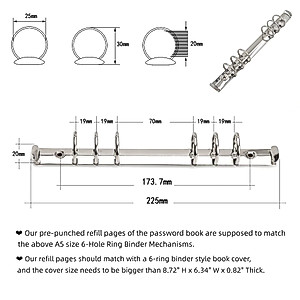Password Book Refill Pages 236 Replacement Pages Internet Log Book, 8.2x5.6in, Large Print 648 Entries Durable Divider with Alphabetical Tabs, For Men Women Seniors Home Office Use