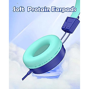 ADOOPE Kids Headphones Wired Kids Headphones for School/Travel/Home, Kindle, Mac, Tablet, iPad, 3.5mm Headphone Jack, Blue Kids Headphones with Microphone