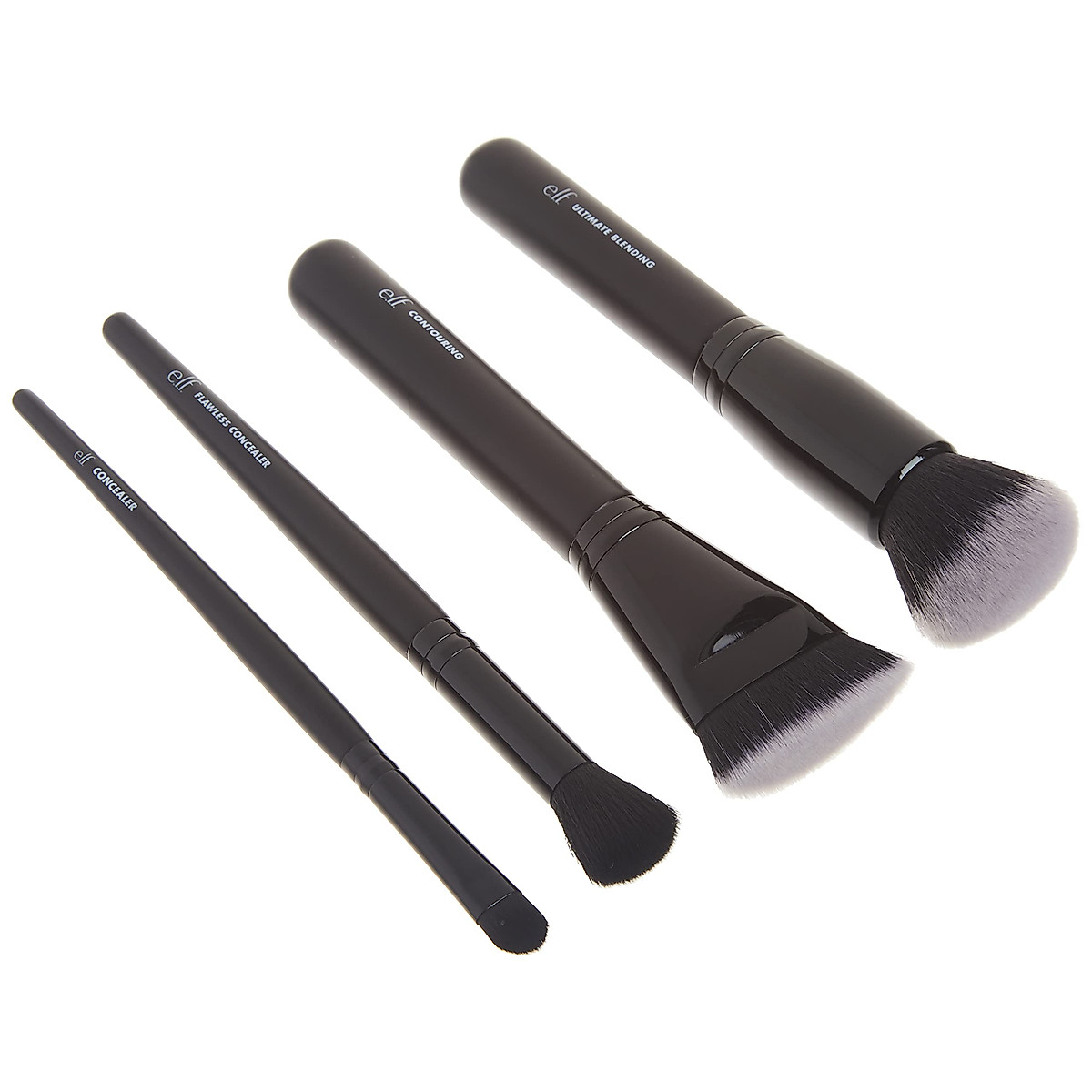 e.l.f. Complexion Perfection Brush Kit, 4-Piece Makeup Brush Set, Brushes For Foundations & Concealers, Vegan & Cruelty-Free