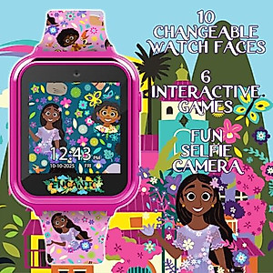 Disney Encanto Kids Smartwatch with Camera, Games, and Fitness Tracker – Interactive Touchscreen Watch with Changeable Faces, Alarm, Voice Recorder, and Step Counter – Fits Wrists 5.5" to 8"