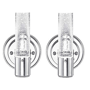 Westinghouse Cava One-Light LED Indoor Wall Fixture, Chrome Finish with Bubble Glass (Wall Sconce 2 Pack) (2 Pack)