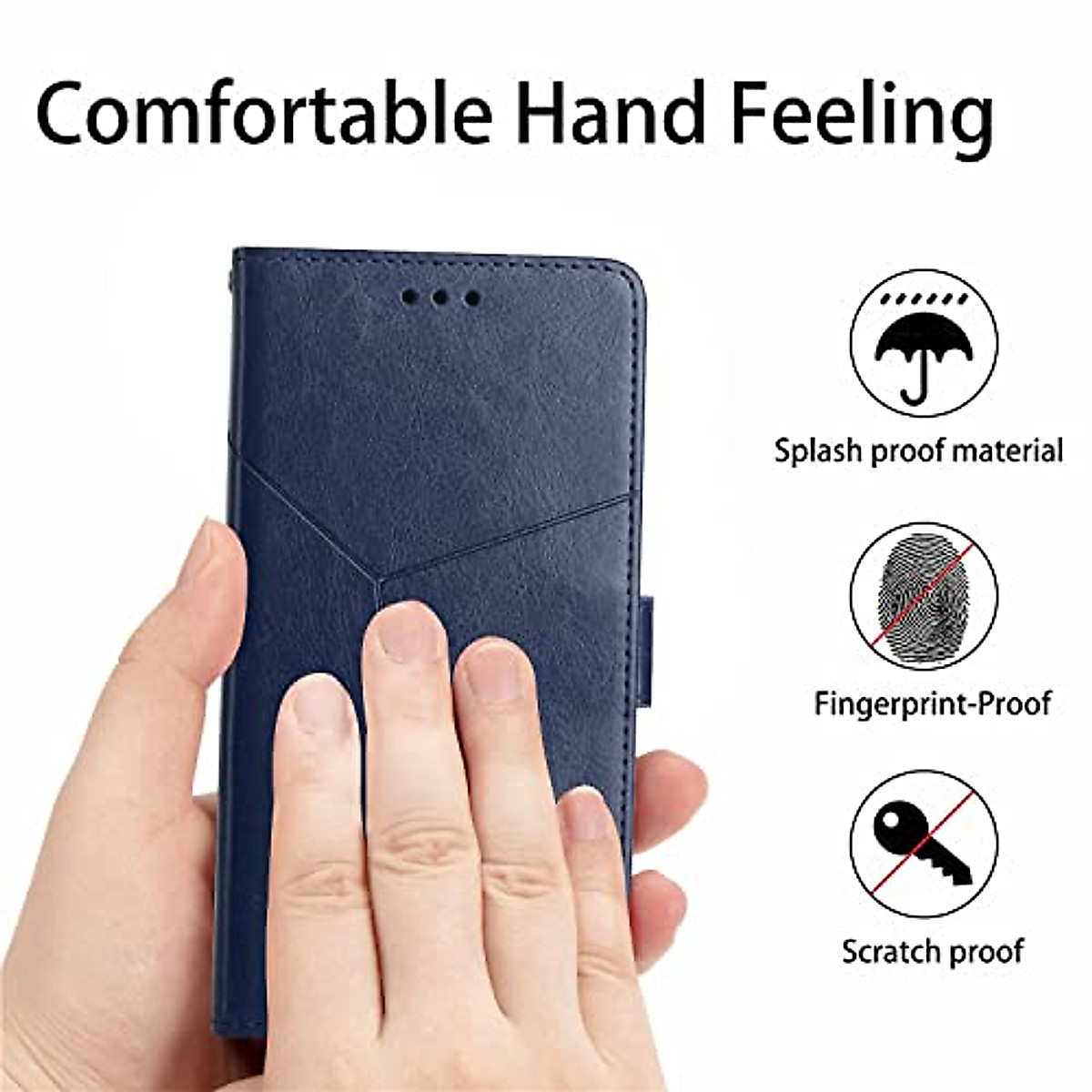 Fansipro Wallet Folio Case for Oppo RENO2 F, Premium PU Leather Slim Fit Cover for RENO2 F, 2 Card Slots, 1 Transparent Photo Frame Slot, Oil-Proof, Indigo [1 Piece]