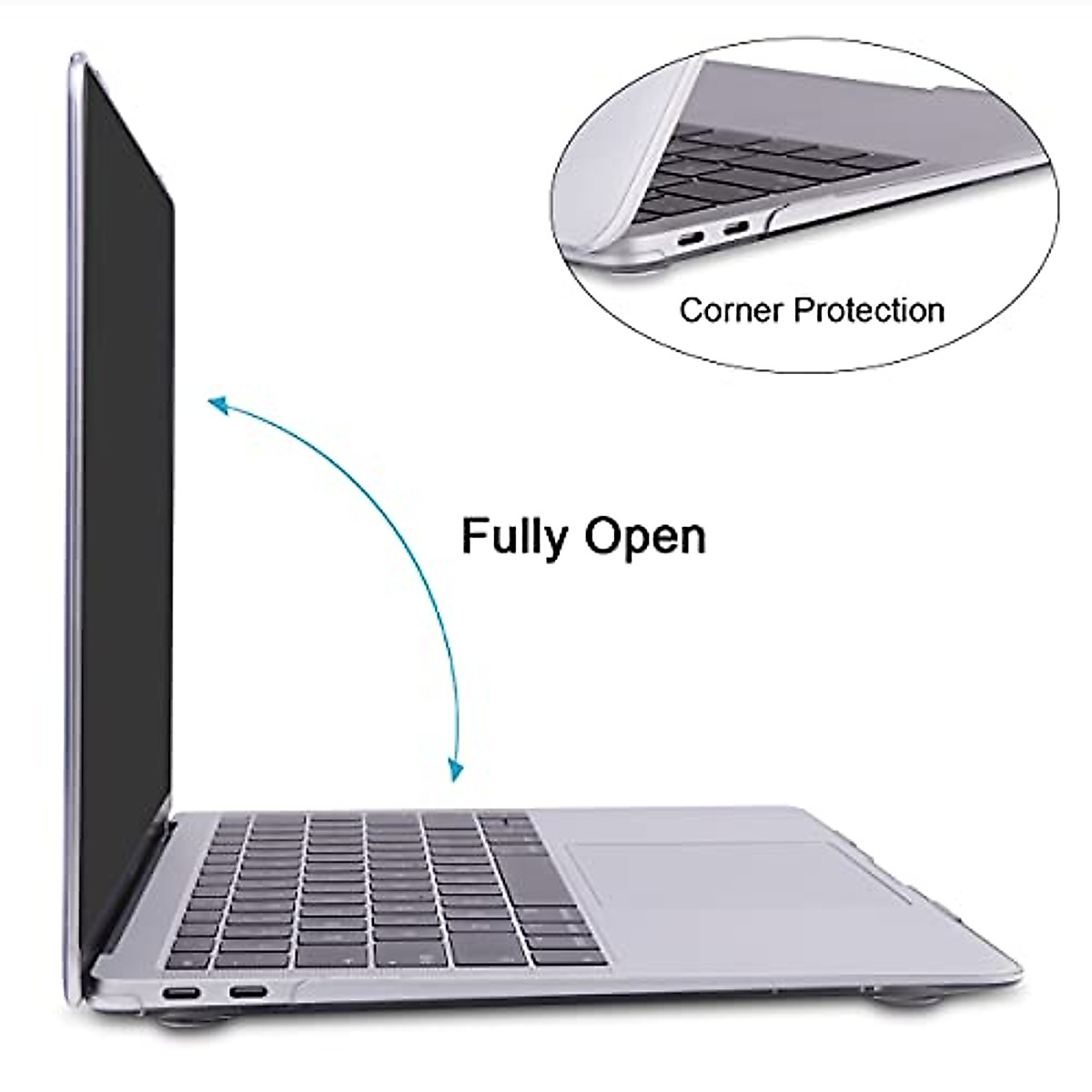 MAITTAO MacBook Air 13 Inch Case 2020 2019 2018 Release Model A1932 A2179 A2337 M1, Durable Hard Case Cover with Laptop Sleeve & Keyboard Cover for Mac Air 13.3 with Retina Touch ID, Marble Blue