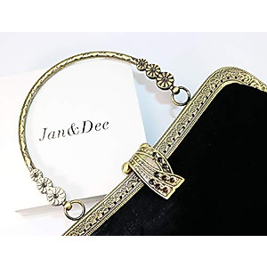 Jan&Dee Women Silk Velvet Evening Handbag Party Bridal Clutch Purse Shoulder Cross Body Bag Top Handle