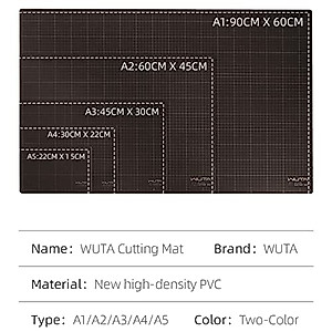 WUTA Self Healing Sewing Mat, New Fabric Cutting Mat, Leather Cutting Board Sewing Table Mats A5 Professional Double-Sided Cutting Mat (9 x 6 inch)