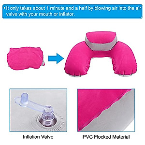 PATIKIL Travel Neck Pillow, U Shaped Pillow Portable Head Neck Support Travel Neck Flight Pillow for Airplane Train Office, Pink