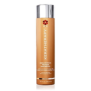 KERATHERAPY Keratin Infused KeratinFIXX Repair Shampoo, Repair Shampoo for Dry, Damaged or Frizzy Hair with Caviar Extract, Clear, 10.14 Fl Oz (Pack of 1) (Look May Vary)