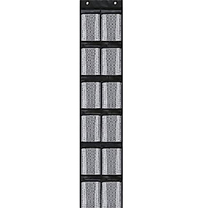 ZSEDP 12 Large Mesh Pocket Hanging Shoe Storage Rack Door Back Shoe Rack Storage Home Wall Hanging Bag Room Shoe Slipper Storage (Color : E, Size : 30 * 150cm)