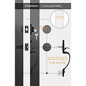 goldenwarm Front Door Handle and Deadbolt Set, Black Front Door Lock Set with Reversible Handle Lever, Classic Front Door Hardware, Single Cylinder Front Door Entry Lock, Front Door Handles and Locks