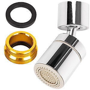 BlueStars Ultra-durable 360° Swivel Kitchen Sink Aerator - Dual-function 2-Flow Sprayer Faucet Head - Water Saving Tap Aerator Faucet Nozzle for Kitchen/Bathroom/Faucet