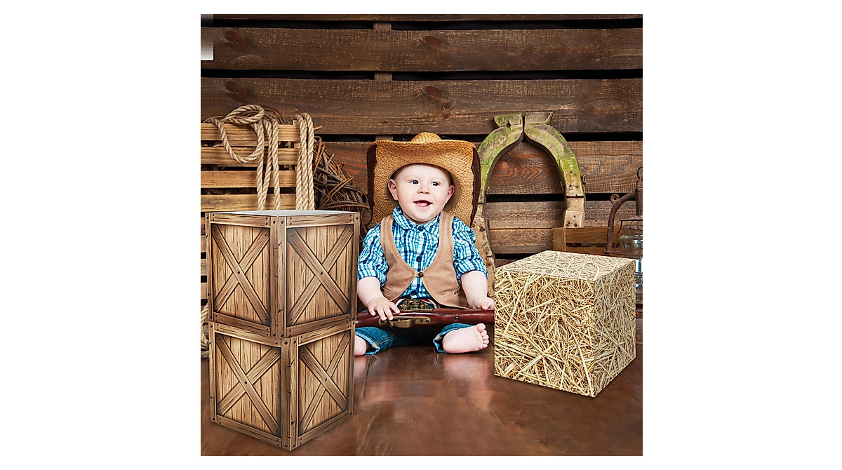 6PC Hay Bales Boxes for Western & Farm Party Decor