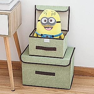 Ornament Storage, Foldable Storage Bins with Lids, Holiday Storage Containers, Clothing Underwear Storage Box, Non-Woven Fabric(S,Beige)