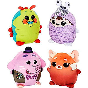 Mattel Disney100 Pixar Pals Cuutopia Plush Toys 4-Pack, Collectible Set of 4 Soft 5-Inch Pillow Dolls Inspired by Fan-Favorite Movie Characters