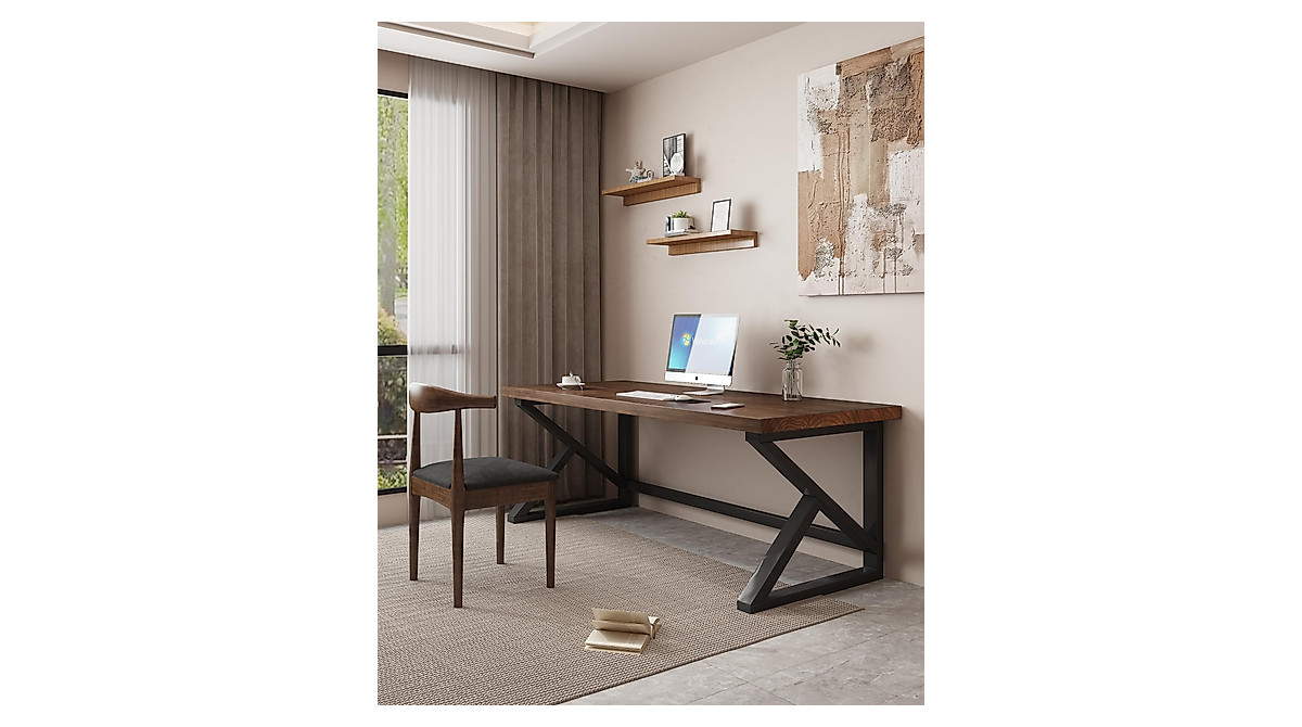 Sihtengxxhongs Rustic Solid Wood Desk - Modern Design