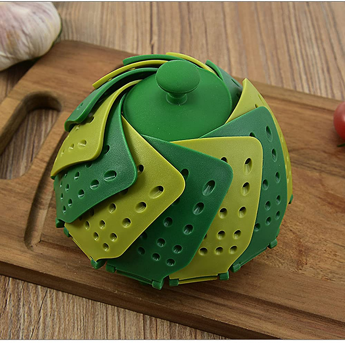 Beilay Green Vegetable Steamer Basket, Premium Plastic Veggie Steamer Basket - Folding Expandable Steamers to Fits Various Size Pot 25x11