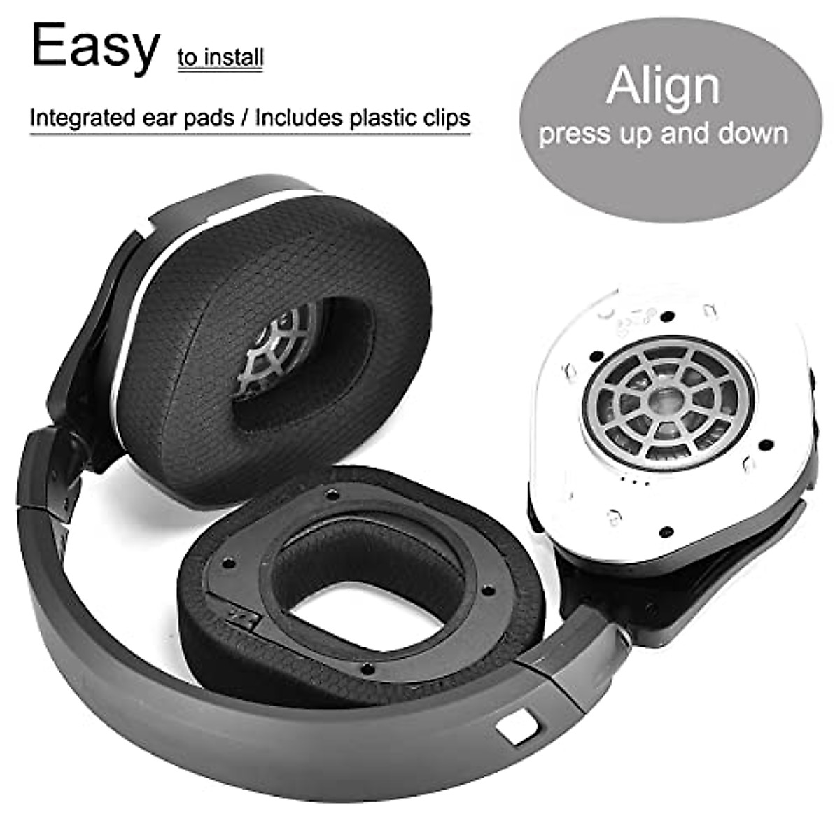 700 Gen 2 Earpads Replacement EarPads Ear Cushion Cover Compatible with Turtle Beach Stealth 700 Gen 2 Wireless Gaming Headset (Black Fabric)