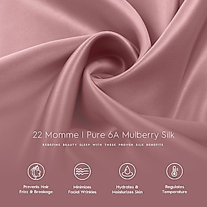 Tafts Silk Pillow Cases - 22mm 100% Pure Mulberry 6A Silk Pillowcase for Hair & Skin with Zipper Closure, Cooling, Natural, Organic, Double Sided Silk Pillow Case (Misty Rose Pink, King 20x36, 1pc)