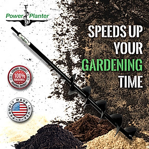 Power Planter 100% USA Made 3"x24" Extended Length Bulb & Bedding Plant Auger with 1/2" Non-Slip Hex Drive