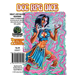 Goodman Games DCC RPG Dice: Vello's Crystalized Creations - 14 Piece Dice Set, Roleplaying Game, Dungeon Crawl Classics, Goodman Games, Multicolored Dice, Tabletop Gaming