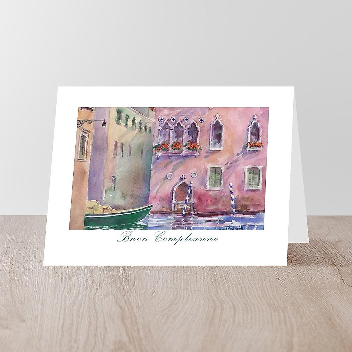 CafePress Venice Italian Birthday Card Folded Greeting Card Glossy