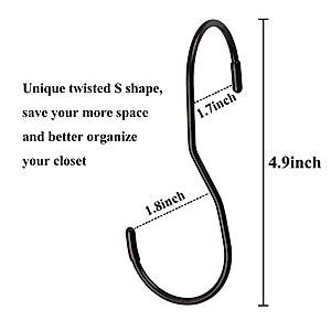 Purse Hangers 16 Pack Bag Hooks, Twist Shape Purse Hooks for Closet, Large Size Closet Rod Hooks for Hanging Purses, Handbags, Bags, Belts, Scarves, Hats, Pans and Pots
