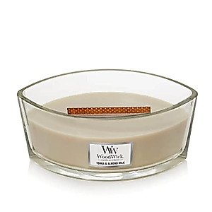 WoodWick Ellipse Candle, Tonka & Almond Milk, 16 oz.