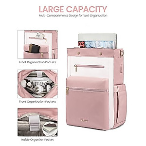 LOVEVOOK Laptop Backpack for Women 15.6 Inch Laptop Bag with USB Port Wide Open Work Tote Bag Convertible Casual Daypack Business Computer Travel Backpack Purse Teacher Nurse Bag