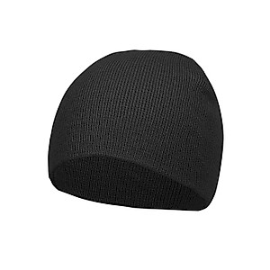 TopHeadwear Cuffless Beanie for Men Women, Unisex Short Beanies Skull Cap, Black