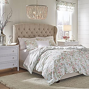 Laura Ashley Home - Twin Duvet Cover Set, Reversible Cotton Bedding with Matching Sham, Breathable Home Decor for All Seasons (Madelynn Blue, Twin)